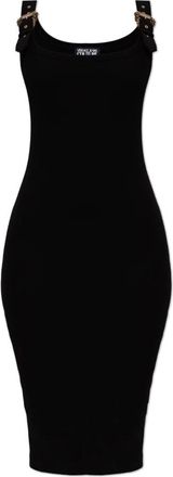 Versace Jeans Couture Femme, Robes, Noir, Taille: 38 FR Robe avec boucles d&eacute;coratives sur les bretelles