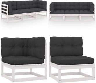 vidaXL 3-Sitzer-Gartensofa mit Kissen Kiefer Massivholz - Gartensofa - Kiefernholzm&ouml;bel - Gartenm&ouml;belset - Esszimmergarnitur - Lounge M&ouml;bel - Home & Living