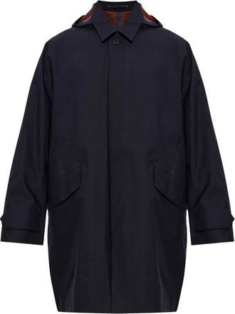 Paul Smith Wollmantel mit abnehmbarer Kapuze - - Coats - Herren - Blau - M