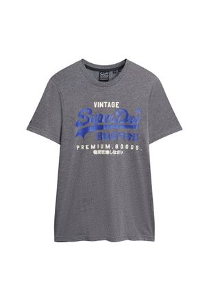 Superdry Herren Classic Vl Heritage T-Shirt, Blau (Midnight Blue Grit), S