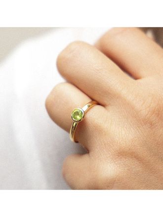 Zeeme Gemstones Ring-Set Silber 925 vergoldet mit Blautopas (beh.) Peridot Amethyst