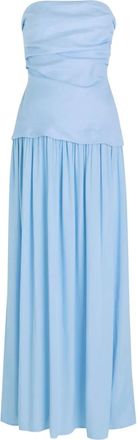 Faithfull The Brand robe-bustier longue &agrave; design drap&eacute; Hedy - Bleu