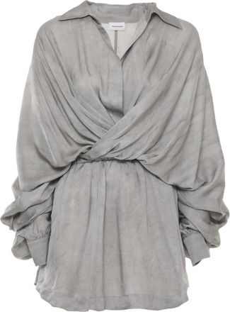 Andamane Femme, Robes, Gris, Taille: 36 FR Robe Fronc&eacute;e