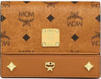 MCM Pina Portemonnaie in Visetos mit Nieten COGNAC VISETOS