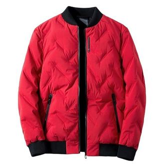 Generic Veste de travail dhiver matelass&eacute;e pour homme - Doudoune matelass&eacute;e pour lautomne et lhiver - Doudoune c&ocirc;tel&eacute;e, Rouge, XXL