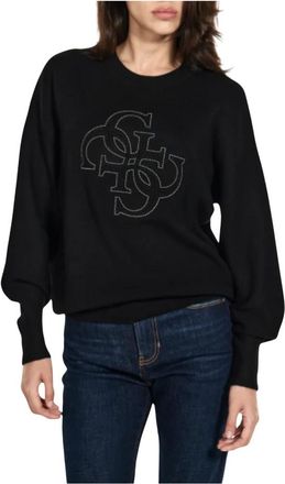 Guess Femme, Sweatshirts et sweats &agrave; capuche, Noir, Taille: 36 FR Parker Sweater