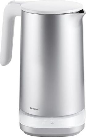 Zwilling ENFINIGY Wasserkocher Pro mit Temperatureinstellung, Edelstahl-Kalkfilter & Warmhaltefunktion, kabellos, 1850 Watt, 1,5 Liter, Silber