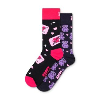 Happy Socks unisex, Sous-v&ecirc;tements, Multicolore, Taille: S Ensemble cadeau chaussettes Love Tickets 2 paires