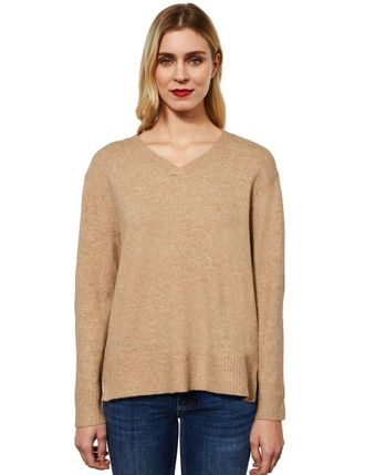 Street One Damen A301962 Strickpullover, mid Cream Melange, 40