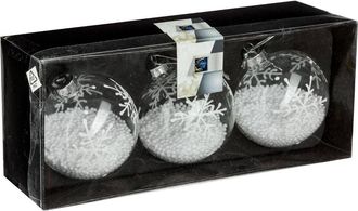 Fééric Lights & Christmas Feeric Lights & Christmas - Weihnachtskugel schneeglas d6-8 - Weihnachtskugel Glas Schnee, Maße Sortiment 1: D. 6 cm Sortiment 2: D. 8 cm Sortiment 3: