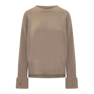 Tory Burch Femme, Pulls, Beige, Taille: 42 FR Pull en laine m&eacute;rinos