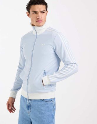 adidas Originals Classic - Trainingsoberteil in Crystal Sky / Wei&szlig;-Blau