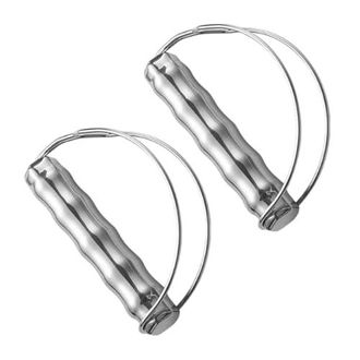 Pretyzoom Lot de 2 Poign&eacute;es Ergonomiques en Acier Inoxydable pour Paquet de Courses Capacit&eacute; 25 Kg L&eacute;g&egrave;res et Multifonctionnelles Porte-Paquet Confortables pour