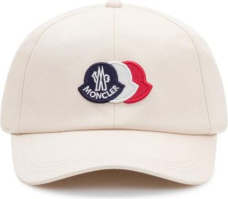 Moncler Homme, Accessoires, Beige, Taille: ONE Size Casquette de baseball en gabardine de coton avec logo