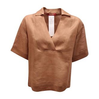 Max Mara Linen Studio Shirt - - Blouses & Shirts - Damen - Braun - 2XS