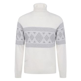 Barba Pullover mit Rollkragen und zentraler Stickerei - - Knitwear - Herren - Wei&szlig; - XL