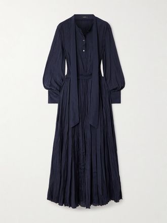 Joseph Lisa Maxikleid Aus Habutai-seide In Knitteroptik - Blau