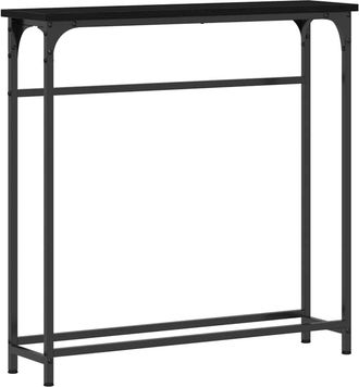 Generic Konsolentisch, Metallrahmen mit Holzwerkstoff, Rustikaler Flurtisch, Verstellbare F&uuml;&szlig;e f&uuml;r Foyer, Wohnzimmer und Heimdekoration (Schwarze Eiche)