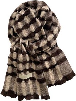 Generic Grande &eacute;charpe &agrave; carreaux pour femme - Tendance - D&eacute;contract&eacute;e - Polyvalente - Atmosph&egrave;re chaude - Hiver - &Eacute;charpe en laine pour tout-petits, marron, 
