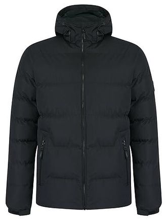 Tokyo Laundry Tacito Doudoune matelass&eacute;e doubl&eacute;e en micro-polaire avec capuche pour homme, Takato - Noir, XXL