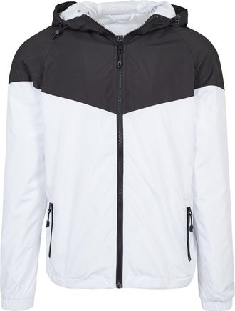 Urban Classics Herren Jacke 2 - Tone Tech Windrunner TB2107, Gr. X-Large (Herstellergröße: XL), Mehrfarbig (Black/White 00050)