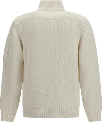 C.P. Company Merino Wool Knit Sweater - White