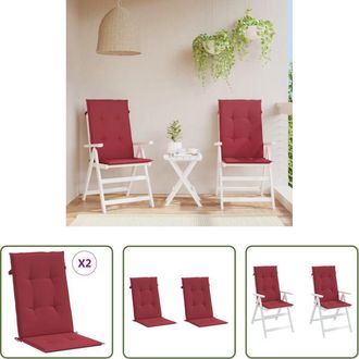 vidaXL Hochlehnerauflage - Gartenstuhlauflagen f&uuml;r Hochlehner 2 Stk. Weinrot 120x50x3 cm