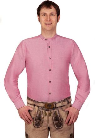 Edelnice Trachtenmode modernes Trachtenhemd aus Baumwolle Uni Farbe rot, blau oder weiß Gr. S-5XL