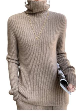 Generic Pull Femme Hiver Pull Col Roul&eacute; Femme 100% Laine M&eacute;rinos Manches Longues Maille C&ocirc;tel&eacute;e &Eacute;pais Et Chaud Id&eacute;al pour lhiver LAutomne Et Le Printemps Coul