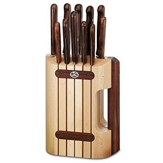 Victorinox by Swiss Army Bloc &agrave; couteaux avec contenu, 11 pi&egrave;ces, 11 couteaux de cuisine inclus, rangement de couteaux, en bois, brun
