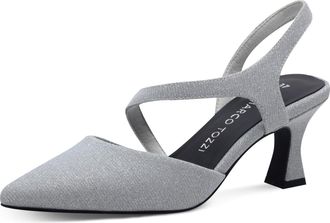 Marco Tozzi Damen Slingpumps Spitz Vegan, Silber (Silver), 39 EU
