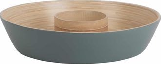 Present Time Schale Puro Chip & Dip - Gr&uuml;n - &Oslash;30cm - Rund - Bamboo - Moderne Dekoschale - Sch&uuml;sse - Weihnachtsdekoration - Geschenk f&uuml;r sie