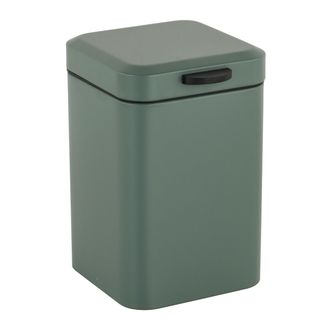 Relaxdays Kosmetikeimer Wandmontage, 3 l, Absenkautomatik, entnehmbarer Inneneimer, Bad M&uuml;lleimer, Edelstahl, dunkelgr&uuml;n