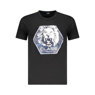 Cavalli Schwarzes Baumwoll Herren T-Shirt - - Tops - Herren - Schwarzk - 2XL