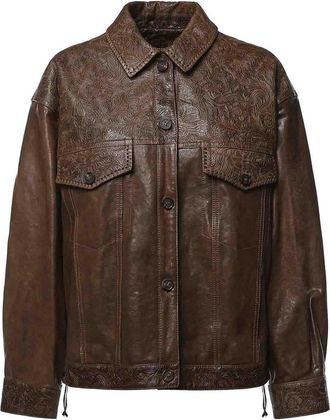 Golden Goose Lederjacke - Gr&uuml;n