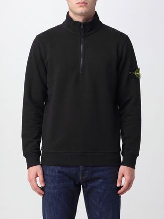 Stone Island Half-Zip-Sweatshirt aus Baumwolle mit Rollkragen und Kompass-Logo