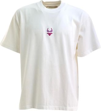 Alberto Bresci Besticktes T-Shirt - Wei&szlig;