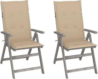 vidaXL Vidaxl - Chaises inclinables de jardin 2 pcs avec coussins Bois dacacia