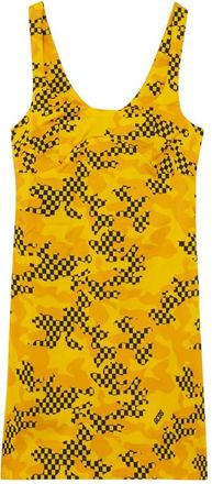 GCDS Gcds, Femme, Robes, Jaune, Taille: 36 FR Mini-robe imprim&eacute;e