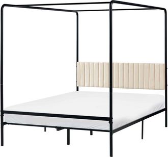 Beliani Himmelbett Metall MIRABEAU 140 x 200 cm Schwarz