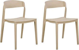 Beliani Esszimmerstuhl 2er Set SOMERS Beige
