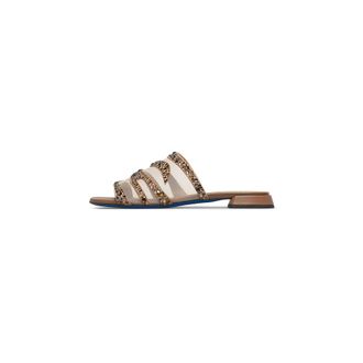 Loriblu Femme, Chaussures, Brun, Taille: 41 EU Mules en cuir noisette orn&eacute;es de cristaux