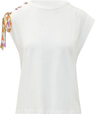 Pucci Femme, Tops, Blanc, Taille: 40 FR Haut sans manches &agrave; &eacute;paules nou&eacute;es