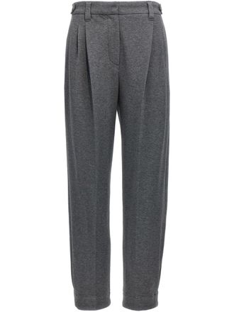 Brunello Cucinelli pantalon en coton mélangé - Gris