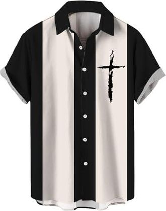 Generic Vente Flash du Jour Et Soldes Maison Chemise Homme Musique Manches Courtes 2XL Blanche Grande Taille A Fleur Hawaienne Ete Lin en Beige Mariage Chemis