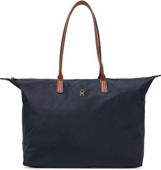 Tommy Hilfiger Handtasche Popette Maxi Tote AW0AW17996 Dunkelblau