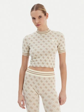 Guess T-Shirt V5BP07 K2000 Beige Slim Fit