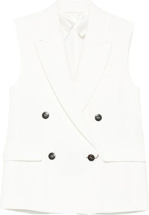 Max Mara Femme, Vestes, Blanc, Taille: 40 FR Waistcoat