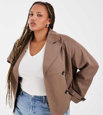 Pieces Pieces Curve - Trench-coat court - Lentille marron