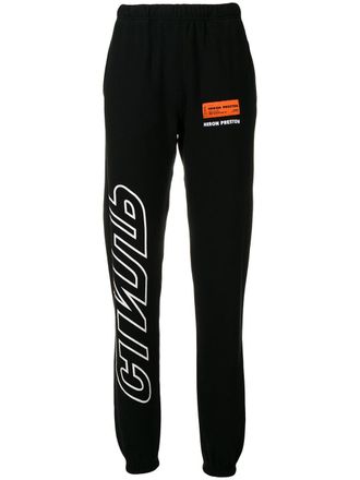 Heron Preston pantalon de jogging &agrave; logo contrastant - Noir